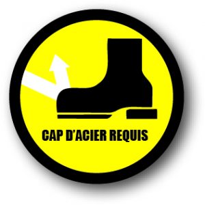 DuraSign pictogramme CAP D'ACIER REQUIS (ROND) - More4Floors