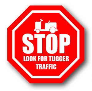 DuraSign pictogram STOP LOOK FOR TUGGER TRAFIC - More4Floors